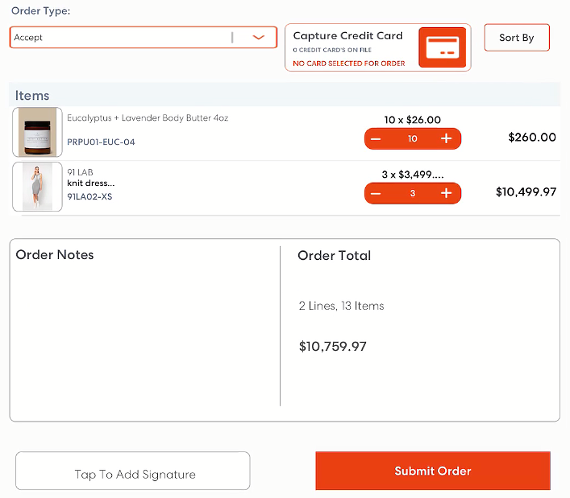 Adding Credit Card Information To An Order – RepZio - iPad / iPhone ...
